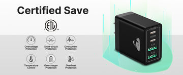 Aioneus 40W 4-Port Fast Charging Block PD+QC Wall Plug